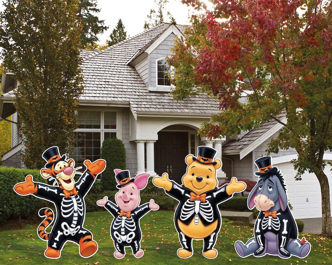 Winnie the Pooh, Tiger, Piglet, Eeyore Skeleton Halloween Cutout and ...