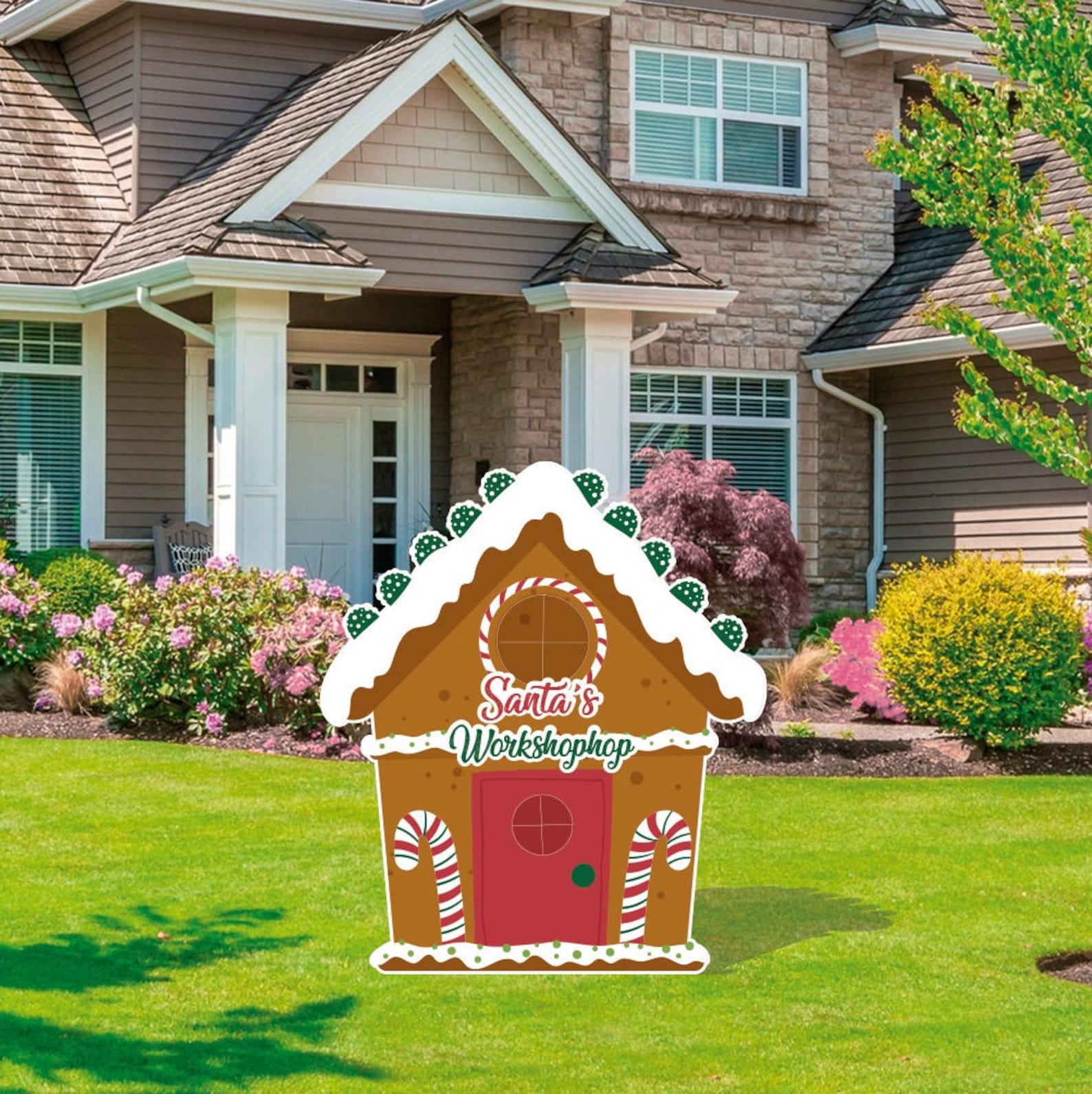 Gingerbread House Christmas Cutout and Yard Sign - Etsy