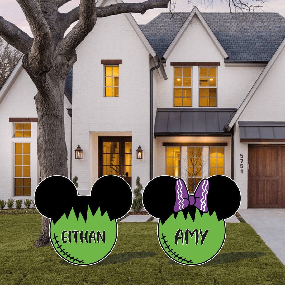 Mickey and Minnie Halloween Frankenstein Cutout and Yard Sign - Etsy