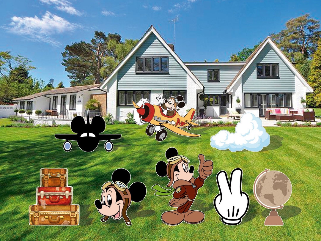 Mickey Pilot Birthday Party Cutout and Yard Sign - Etsy
