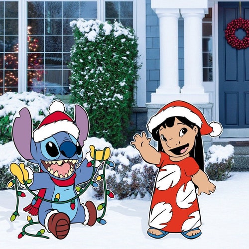 Lilo & Stitch Christmas Cutout and Yard Sign - Etsy