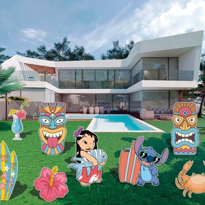 Lilo & Stitch Hawaiian Themed Party Cutout and Yard Sign - Etsy