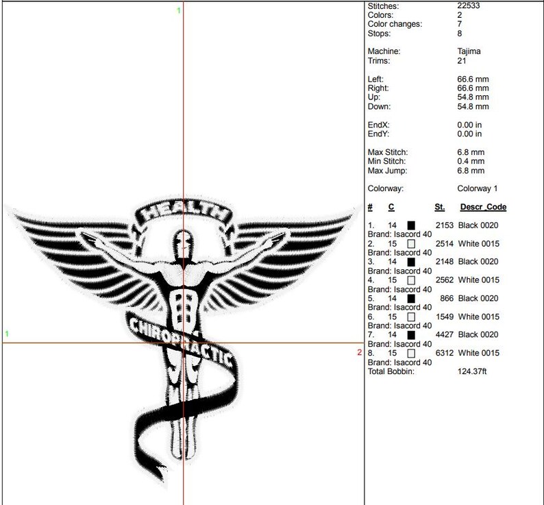 Chiropractor Health Embroidery Design One Size Instant Download - Etsy