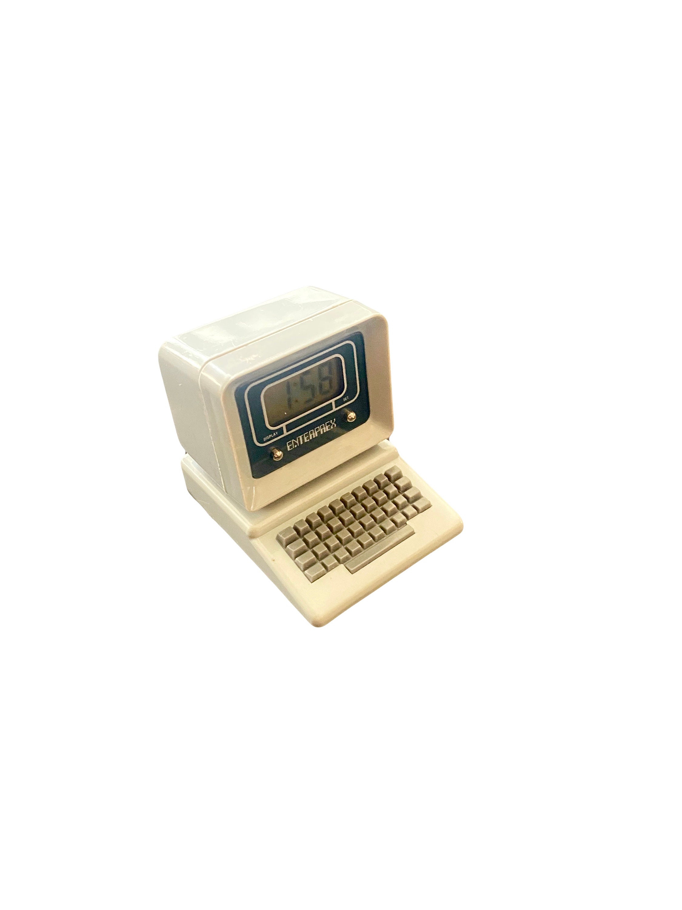 RARE Miniature Desktop Computer ENTERPREX Quartz Digital Desk Clock NEW ...