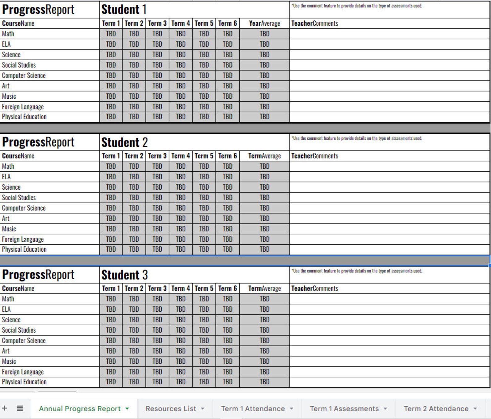 EDITABLE Homeschool Assessment Progress Report With Resource List ...