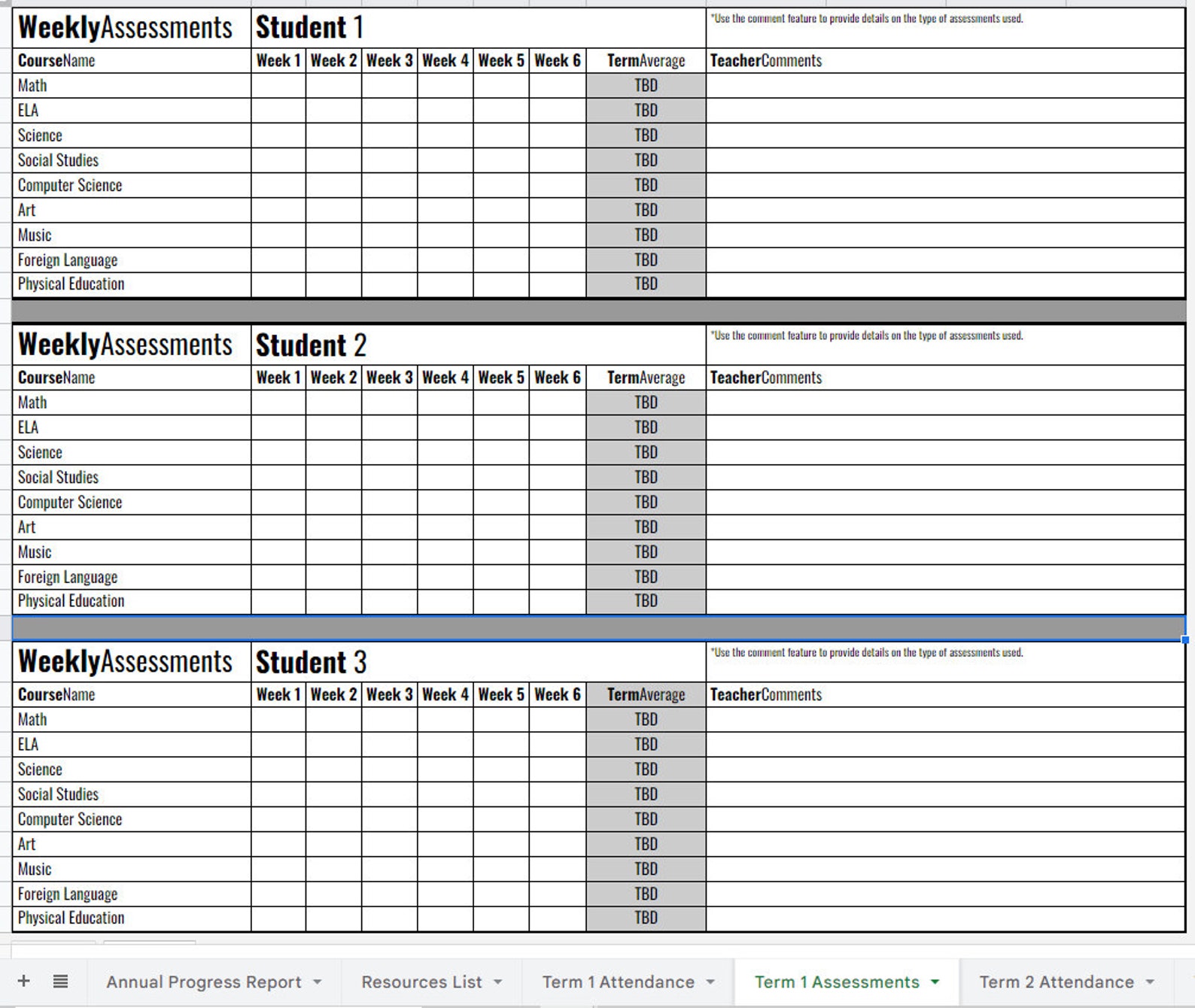 EDITABLE Homeschool Assessment Progress Report With Resource List ...