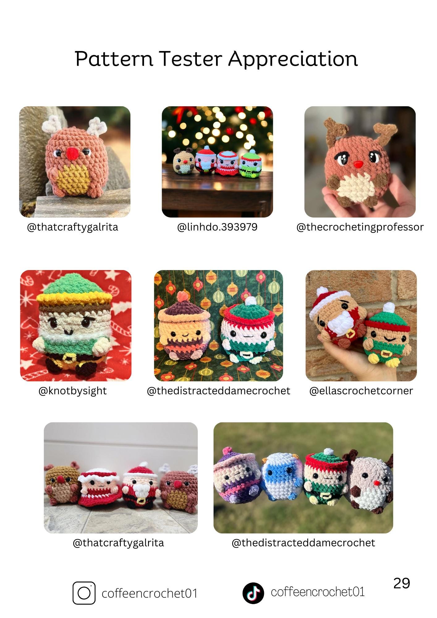 8-in-1 Crochet Christmas Character Patterns: Santa, Reindeer, Elf (PDF ...