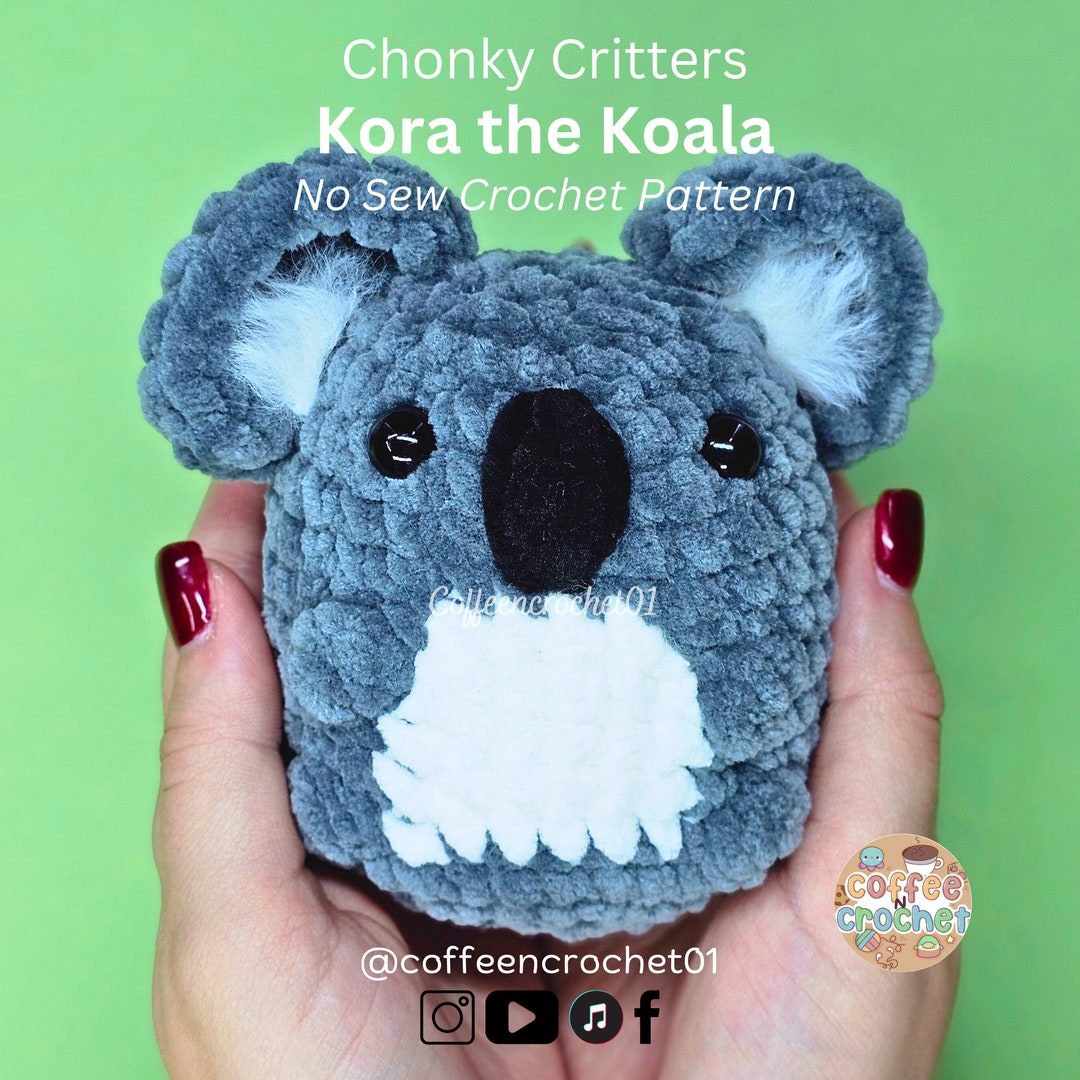 No Sew Kora the Koala Animal Stressball Crochet Pattern Amigurumi ...
