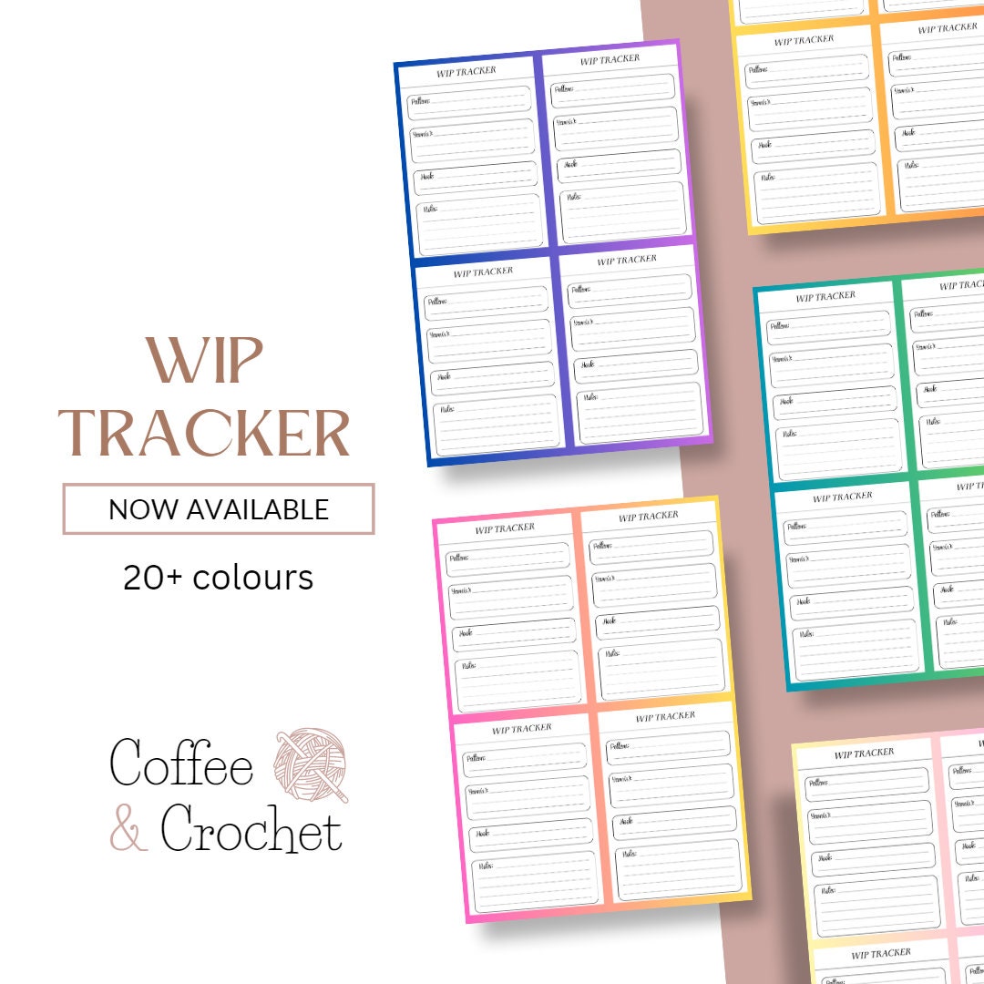 Crochet Knitting WIP, Work in Progress Tracker, Project Tags, Project ...