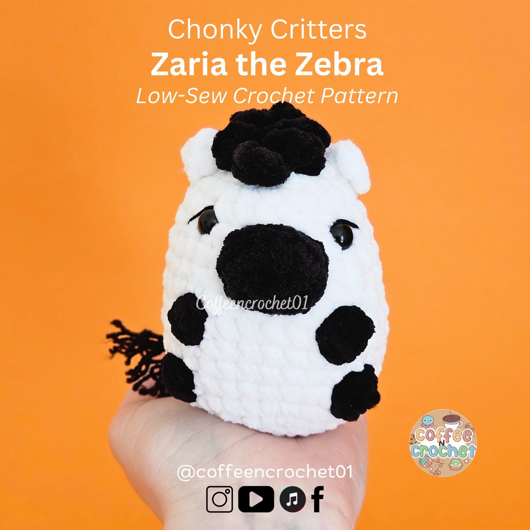 Zaria the Zebra Crochet Pattern: Low Sew Amigurumi (PDF Pattern) - Etsy