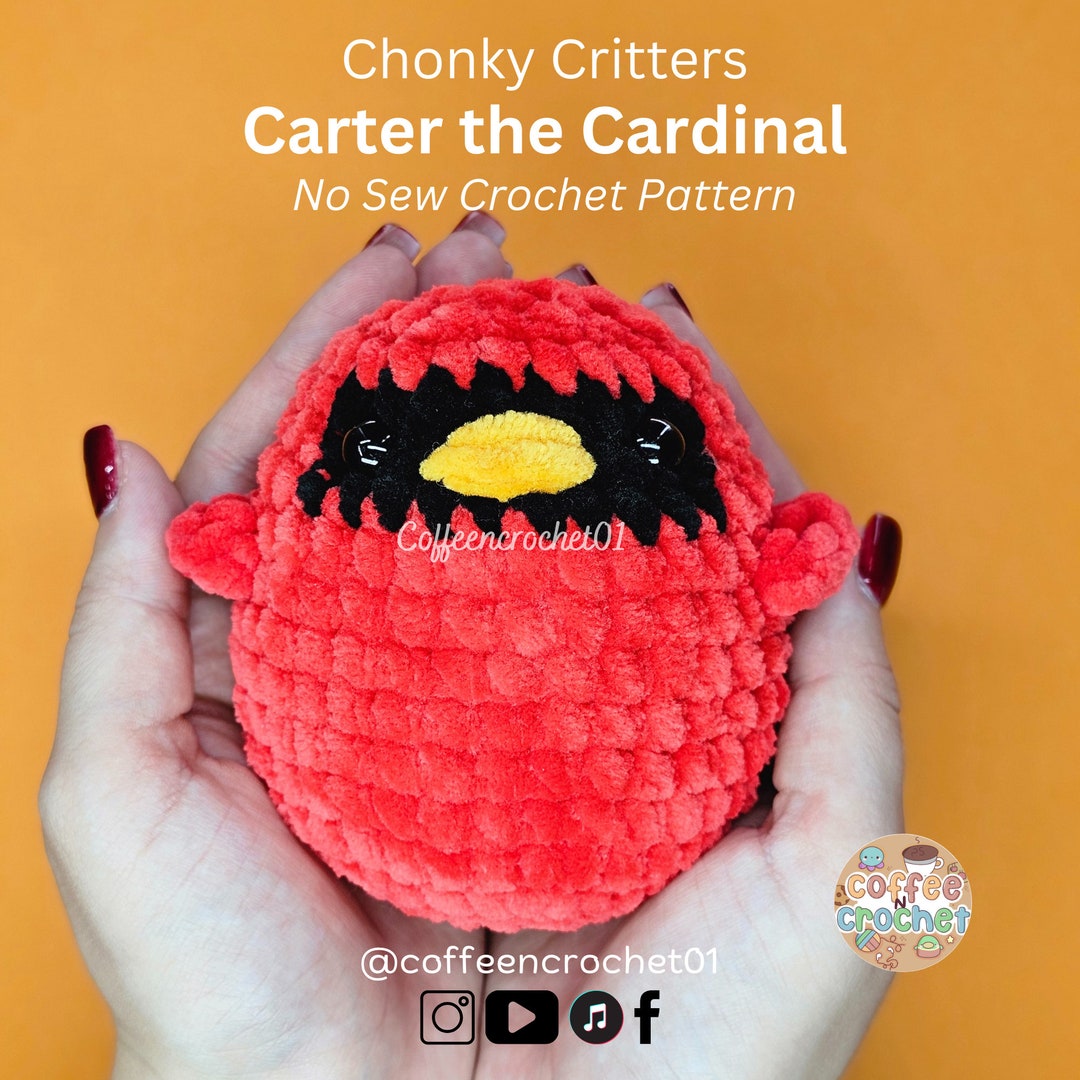 No Sew Cardinal Crochet Pattern: Amigurumi Bird (PDF Pattern) Carter - Etsy