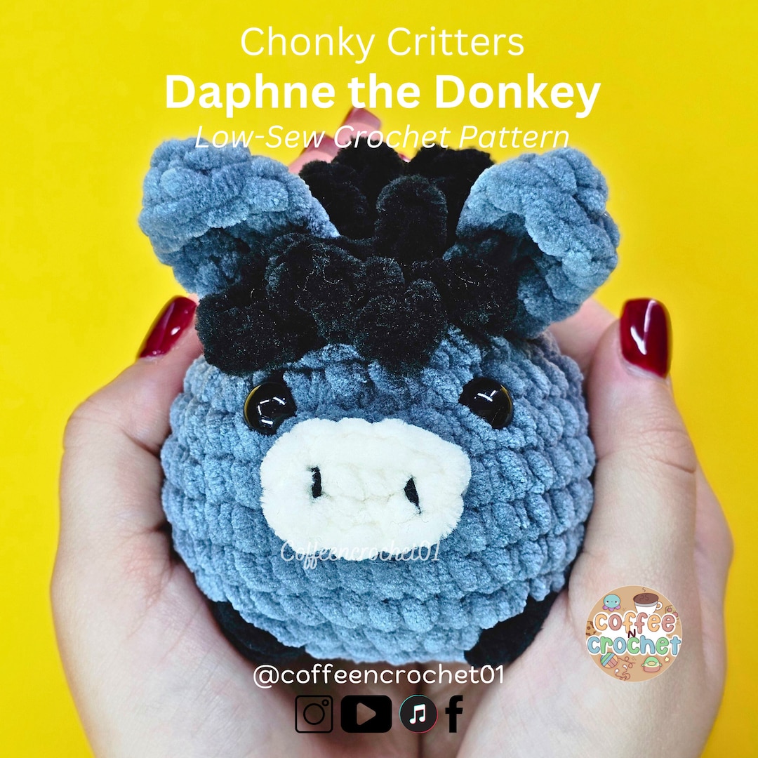 Low Sew Donkey Farm Animals Crochet Pattern Amigurumi Pattern Crochet ...