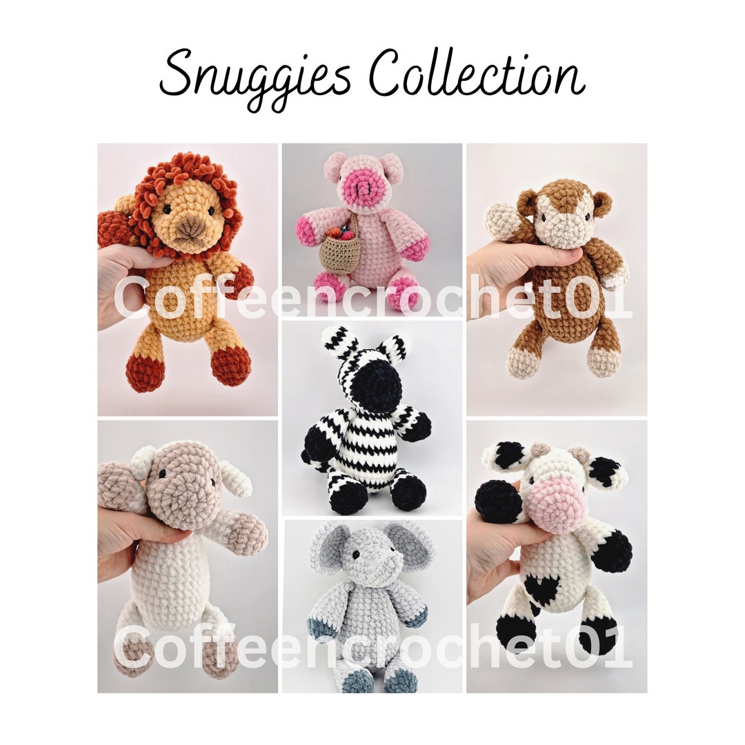 Snuggies Collection Crochet Pattern Amigurumi Pattern Cow Elephant ...