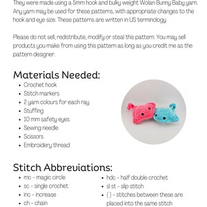 No Sew Stingray and Manta Ray Animal Crochet Pattern Amigurumi Pattern ...