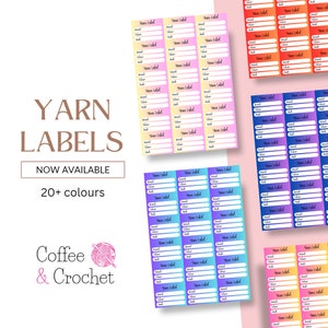 Yarn Labels, Yarn Tags, Yarn Organisation, Crochet Printable, Yarn ...