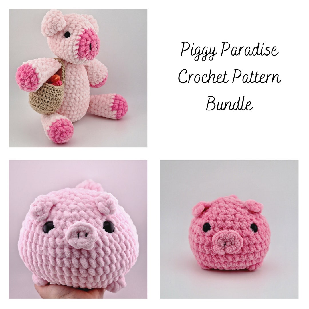 Piggy Paradise Bundle Big & Small Pig Crochet Pattern, Amigurumi ...