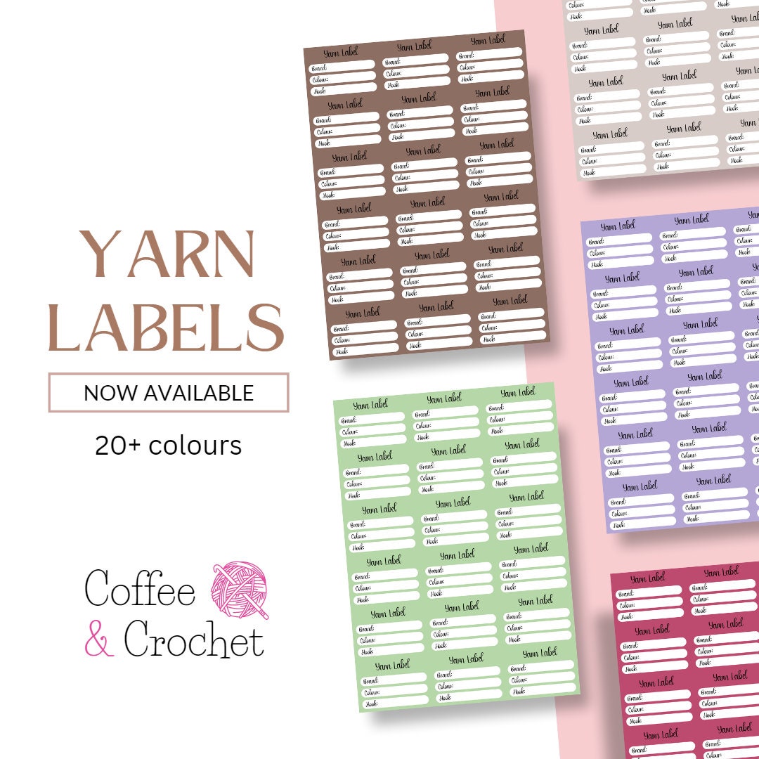 Yarn Labels, Yarn Tags, Yarn Organisation, Crochet Printable, Yarn ...