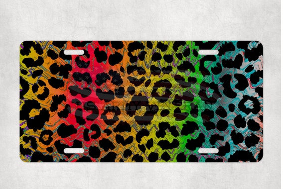 Colorful Leopard Print License Plate Car Plate Car Tag - Etsy