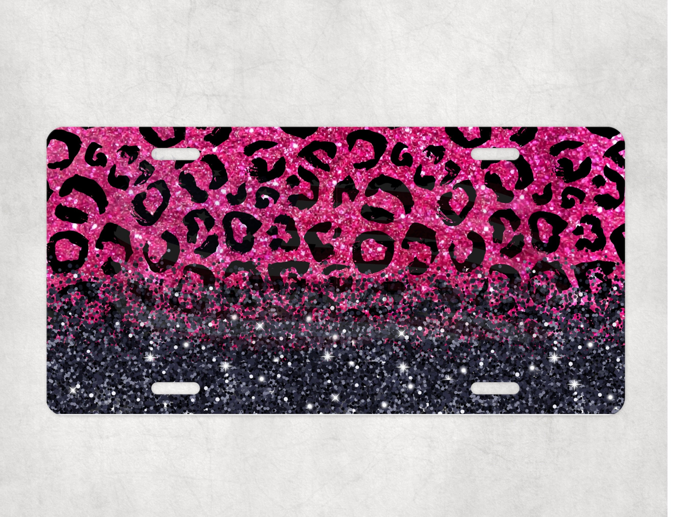 License Plate Leopard Pink Glitter PNG, Car Plate, Car Tag, Front Car ...