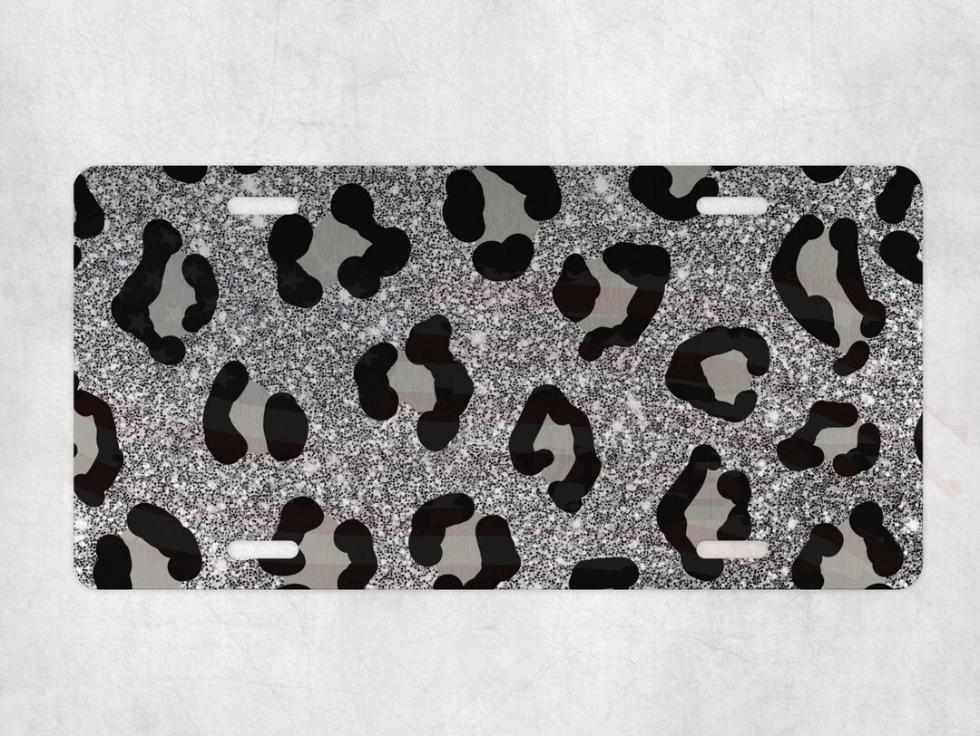 Silver Glitter Gray Leopard PNG, License Plate PNG, Car Plate, Grey Car ...