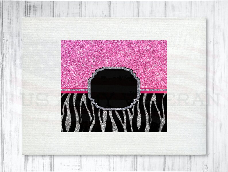 Pink Glitter Zebra Monogram Tumbler Wrap PNG Image 20oz - Etsy