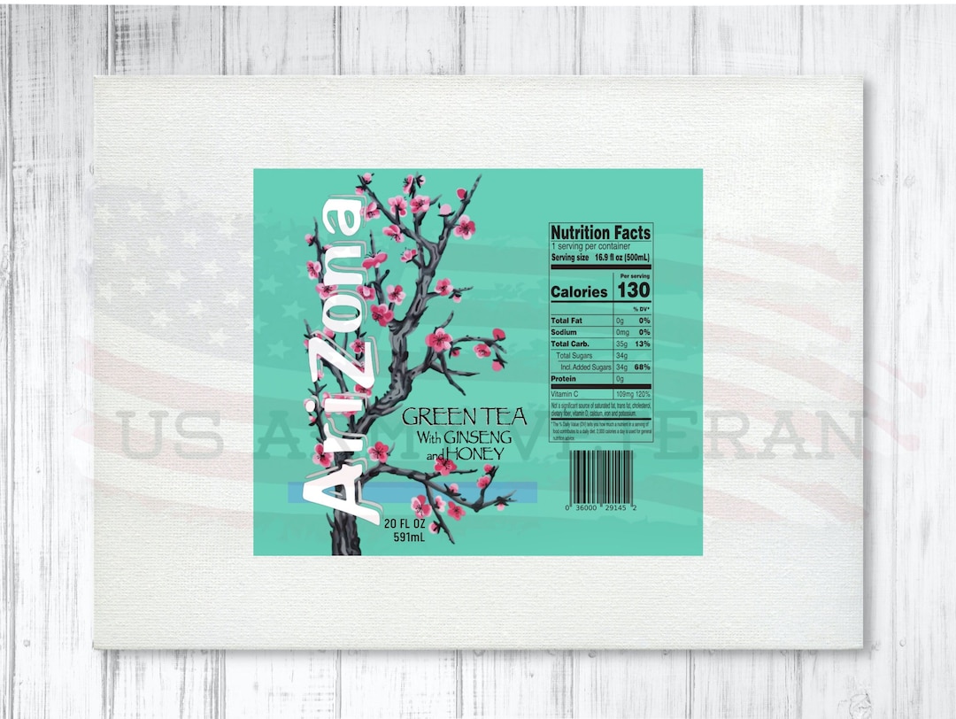Arizona Green Tea & Mango PNG Image, 20 Oz Skinny Tumbler Wrap, Print ...