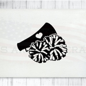 Cheerleading Megaphone and Pom Poms, Football SVG, Cheer SVG ...