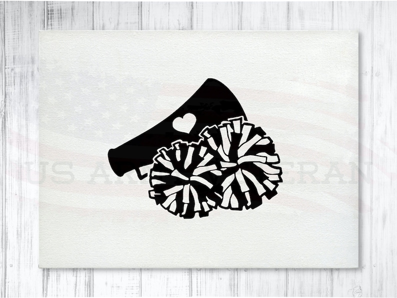 Cheerleading Megaphone and Pom Poms Football SVG Cheer SVG - Etsy