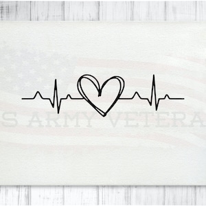Heart Rhythm Svg, Heart Drawing SVG, Medical Svg, Silhouette Svg ...