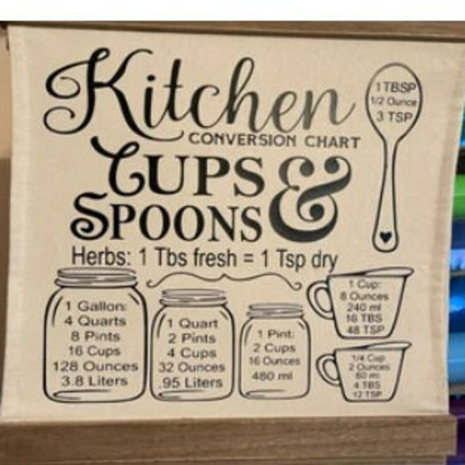 Kitchen Measuring Chart SVG, Mason Jars Print Svg, Car Decal Svg, Shirt ...