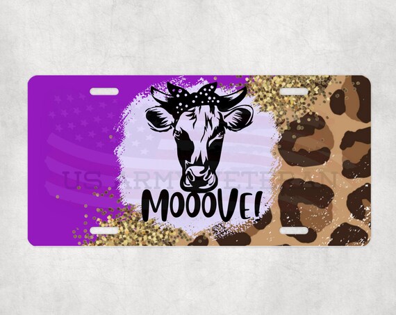 Move Cow License Plate MOOOVE Car Plate Car Tag Front Car - Etsy