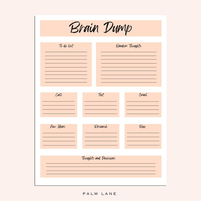 Brain Dump and Vision Board Printable Digital Download - Etsy