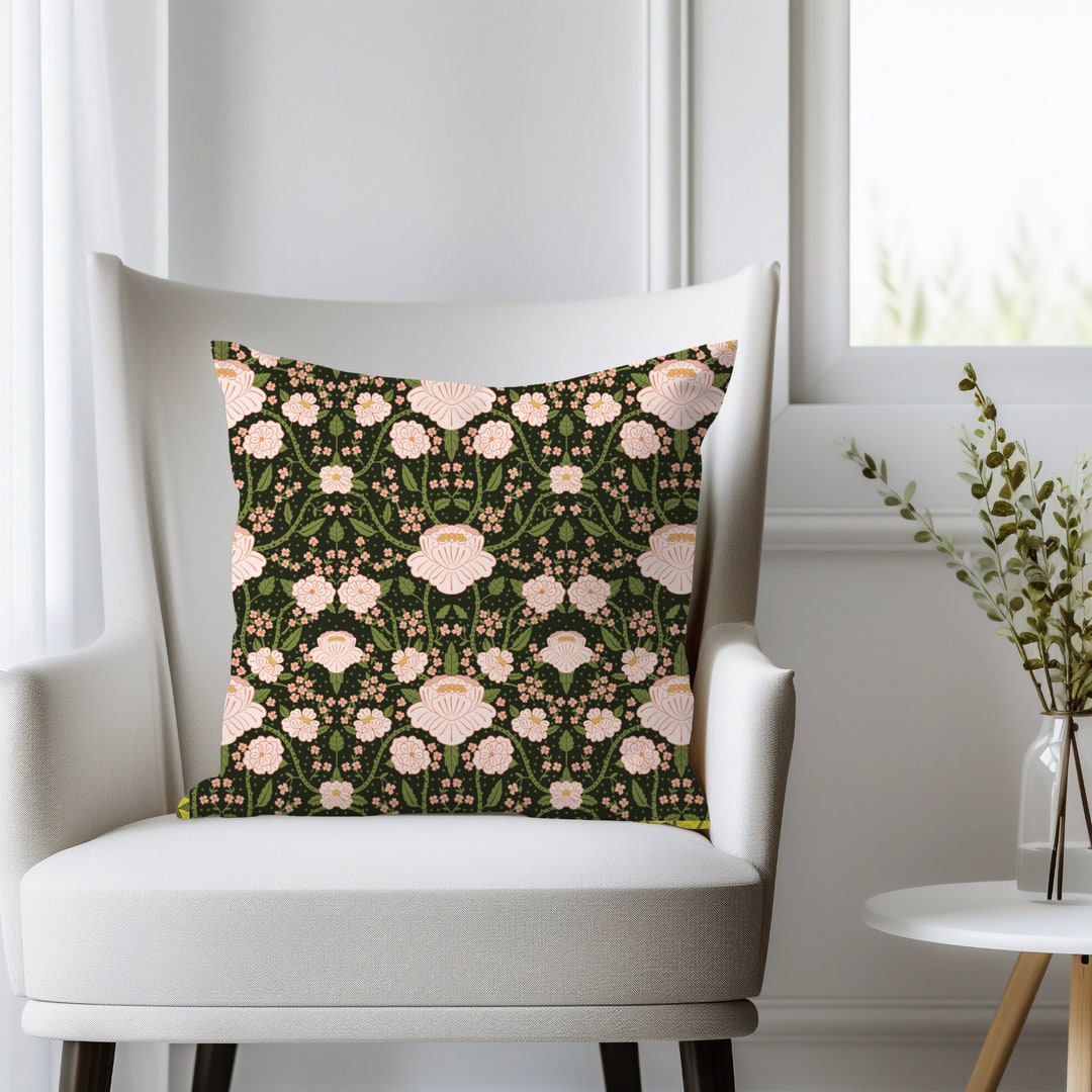 William Morris Inspired Floral Botanical Pillow Cottagecore, Forestcore ...