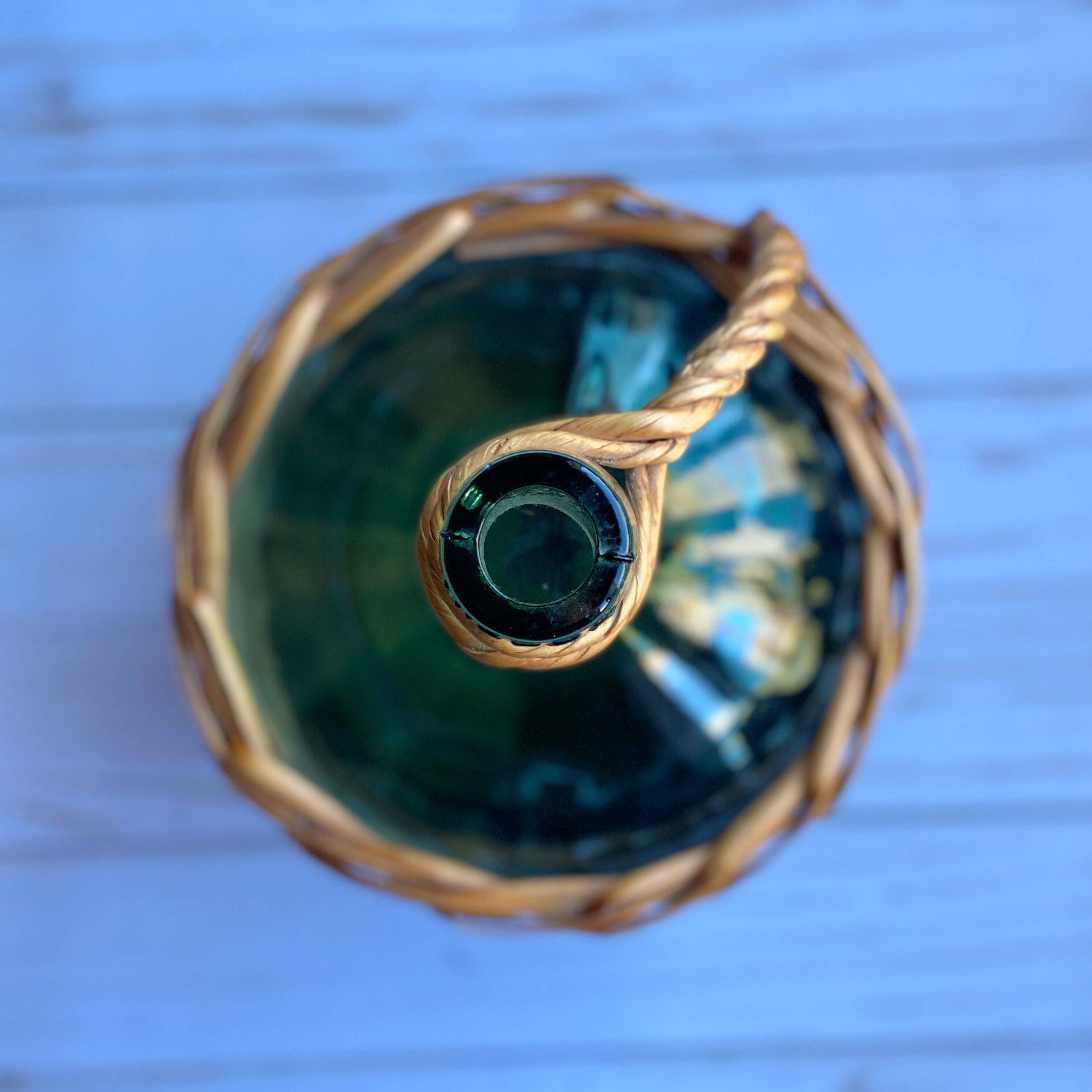 Vintage Cottagecore / French Green Glass Bottle / VIRESA Carboy ...