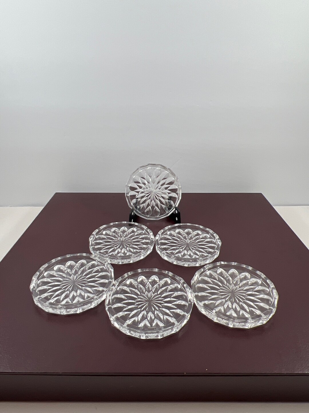 Coasters Set of 6, Crystal,nachtmann, Starburst Pattern, Germany ...