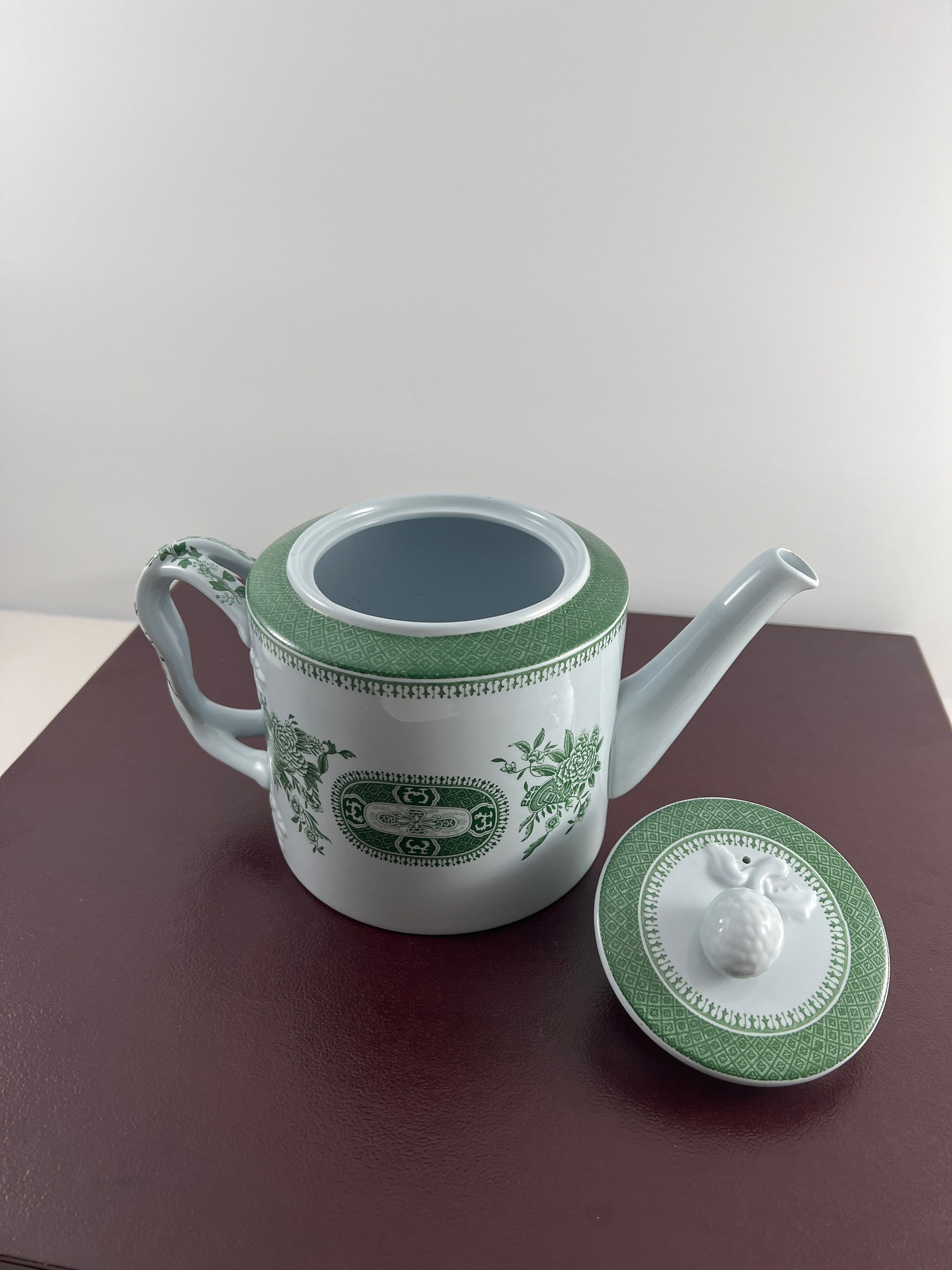 Spode Green Teapot, Fitzhugh Pattern, Copeland England, Tea Server ...