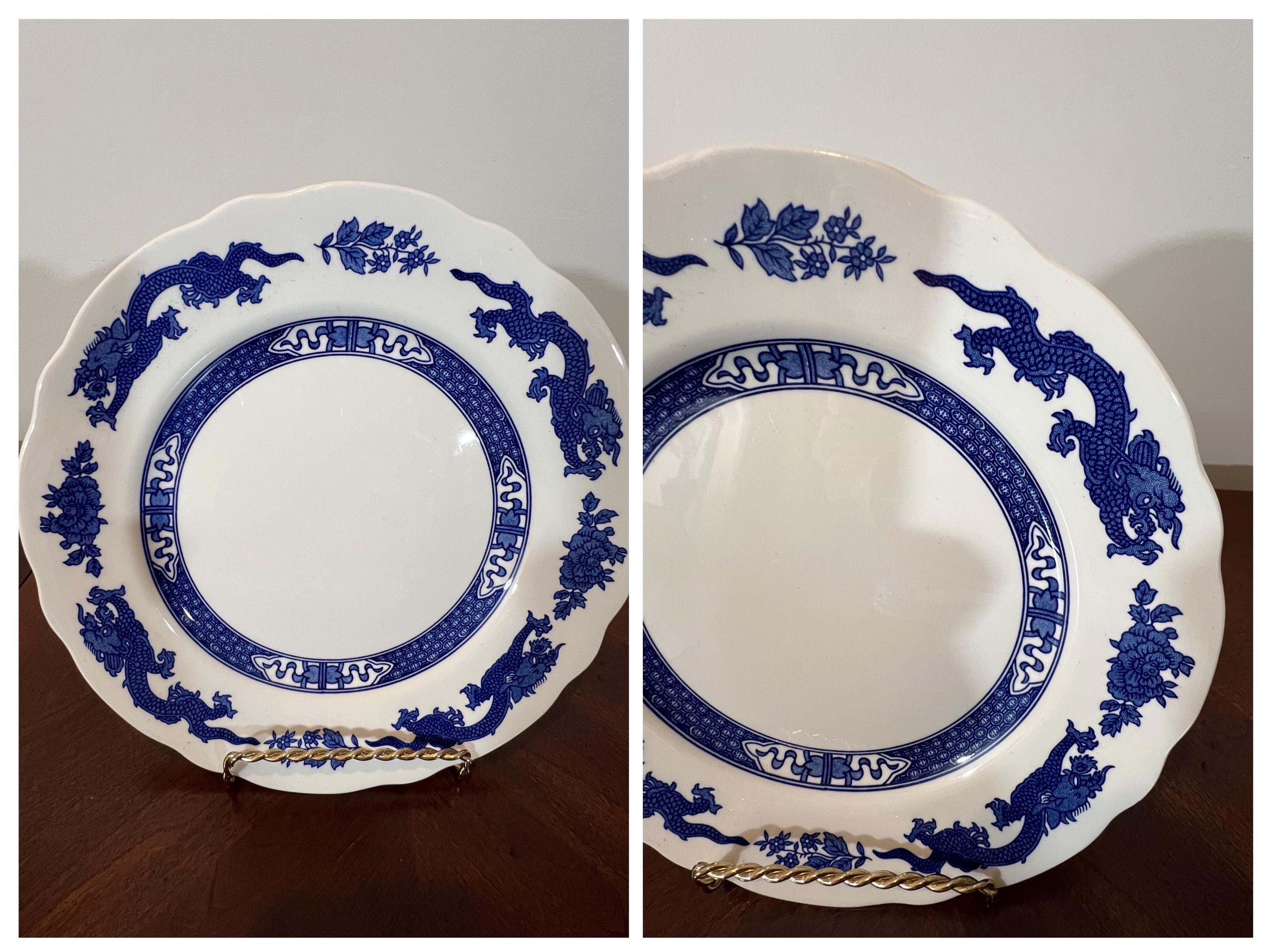 Royal Cauldon Appetizer Luncheon Salad Plates, Dessert Server, Blue ...