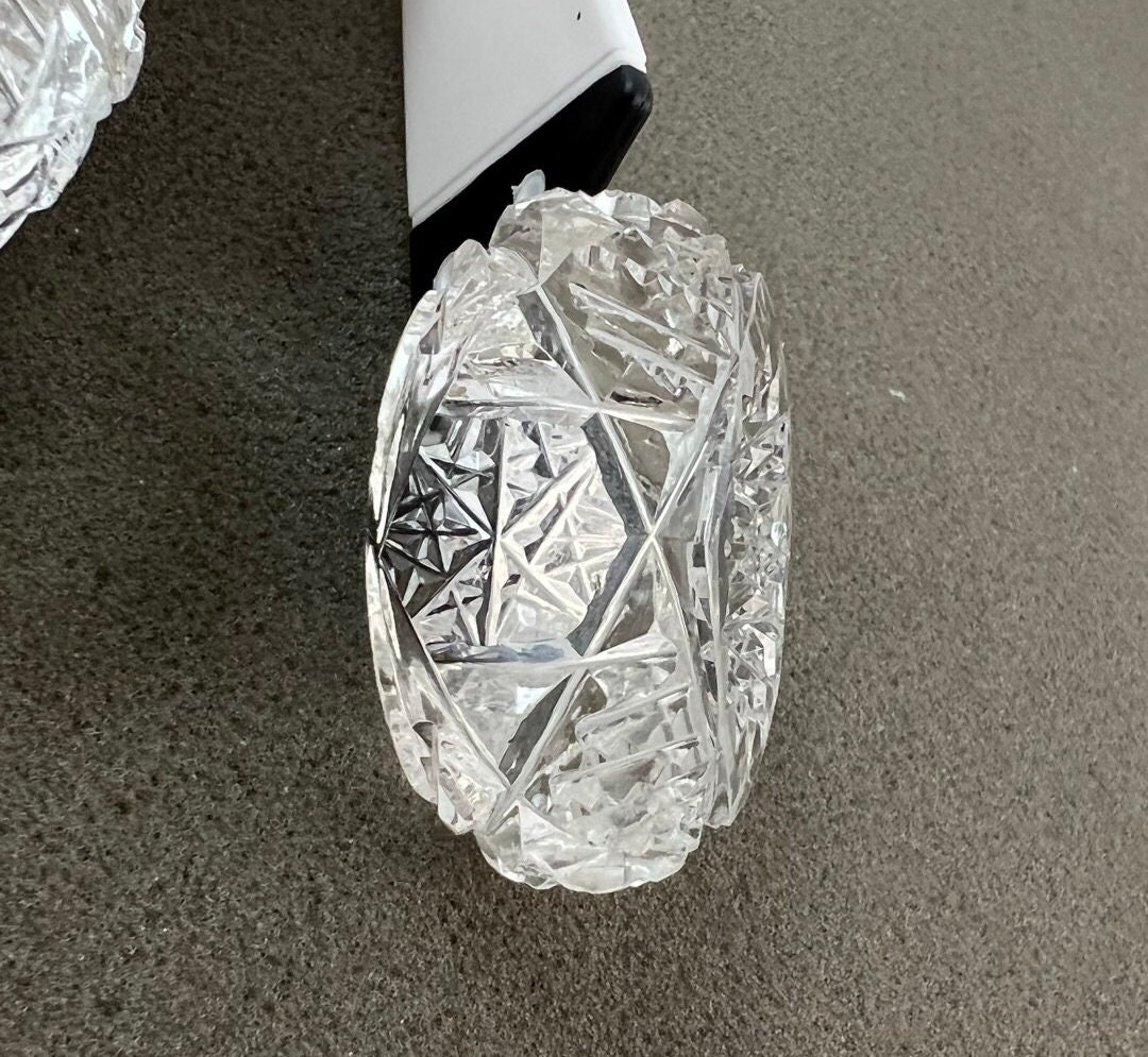 Set of 6 Cut Glass Salt Dips American Brilliant Hobstar - Etsy