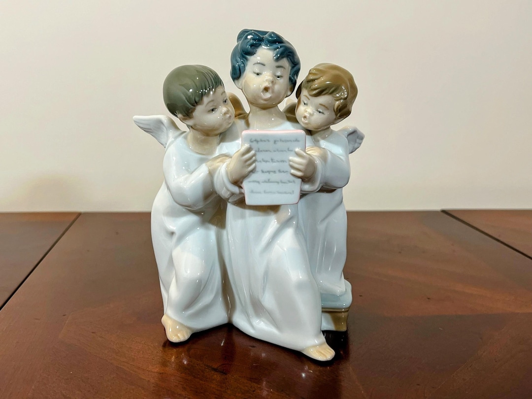Vintage Lladro Figurine #4542 Angel Choir Boys, Three Angels Group ...