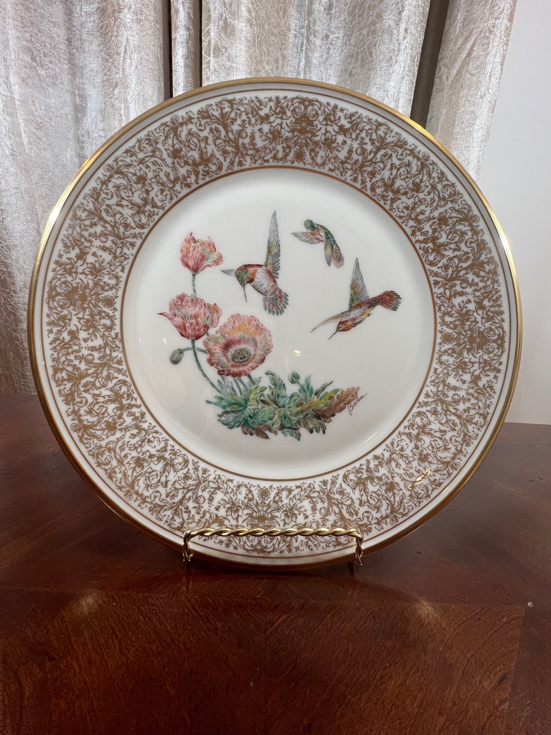 Lenox Boehm Birds Plates, 24K Gold Trim, 1970's, Collectible, Dinner ...