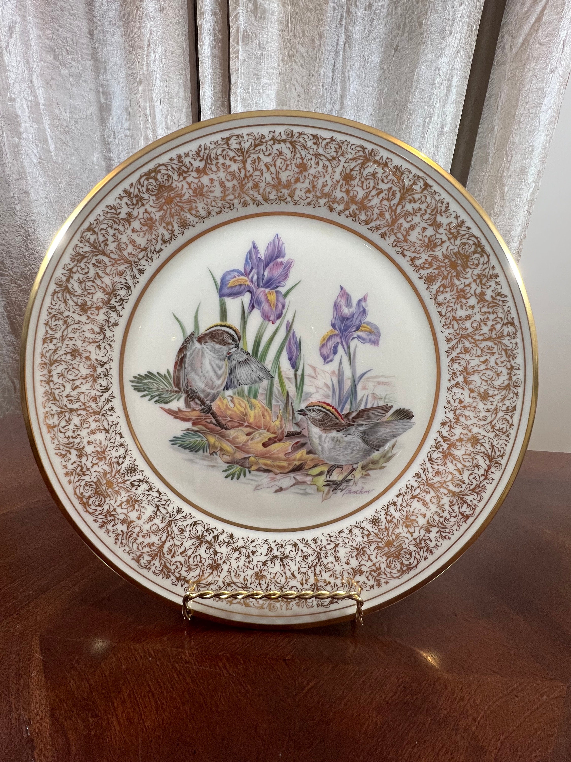 Lenox Boehm Birds Plates, 24K Gold Trim, 1970's, Collectible, Dinner ...
