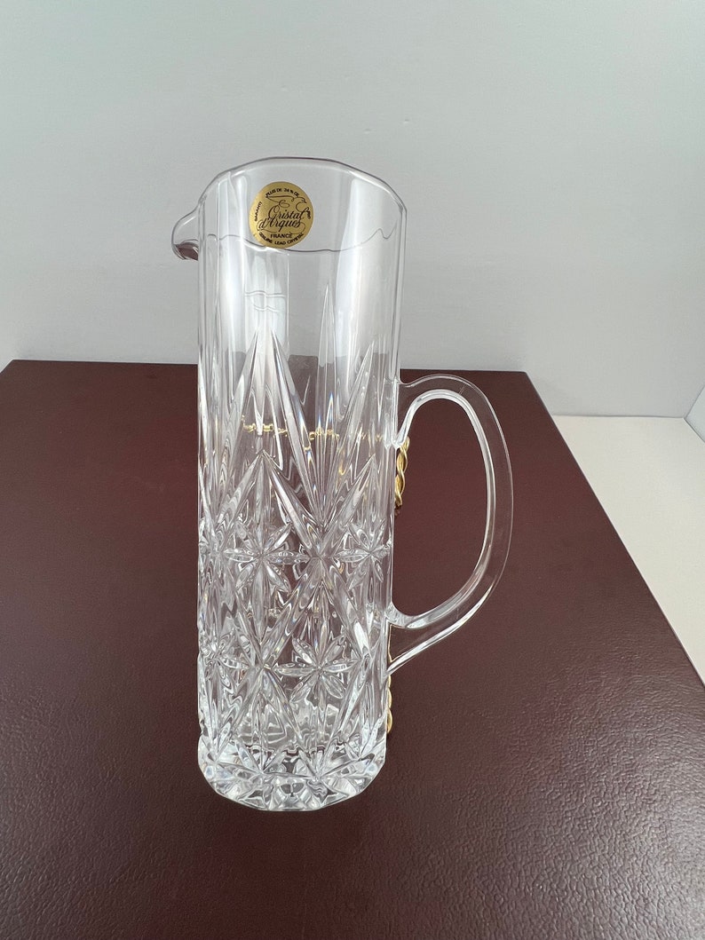 Cristal D'arques Pitcher Slim Glass Jug Lead Crystal - Etsy