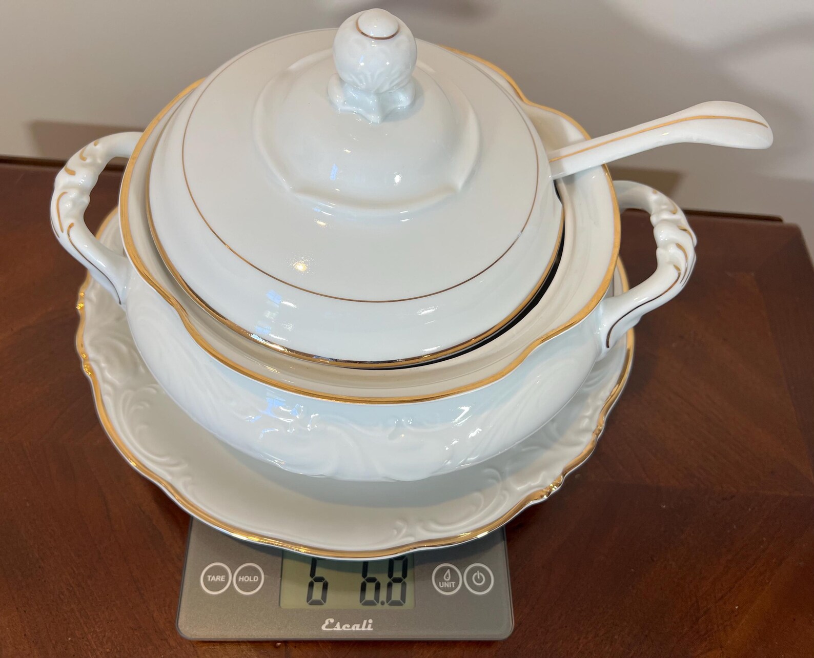 Vintage Tureen With Lid Ladle & Underplate, White Stew Soup Bowl ...