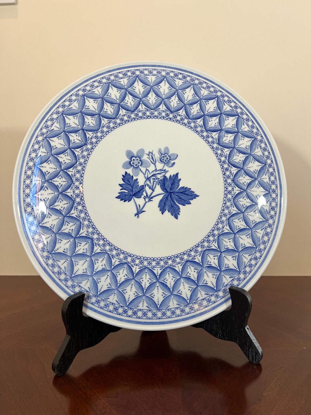 Spode Blue Geranium Platter, Floral Motifs With Leaves, Dessert Plate ...