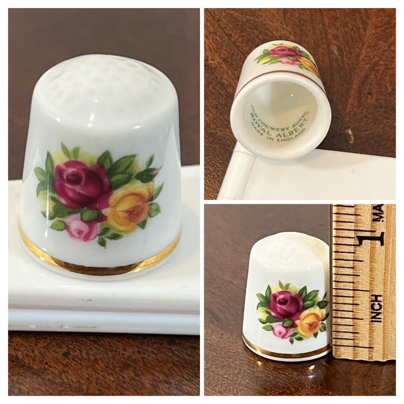 Royal Albert Old Country Roses Miniature Collection: Teapot, Thimble ...