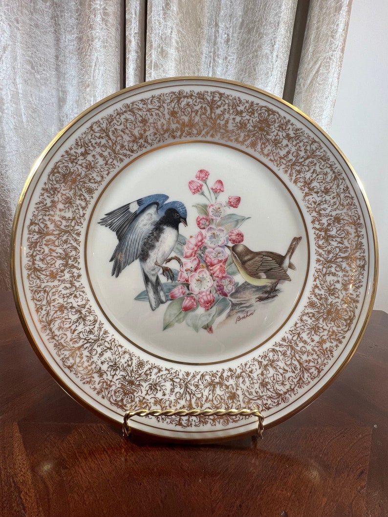 Lenox Boehm Birds Plates, 24K Gold Trim, 1970's, Collectible, Dinner ...