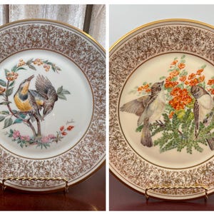 Lenox Boehm Birds Plates, 24K Gold Trim, 1970's, Collectible, Dinner ...