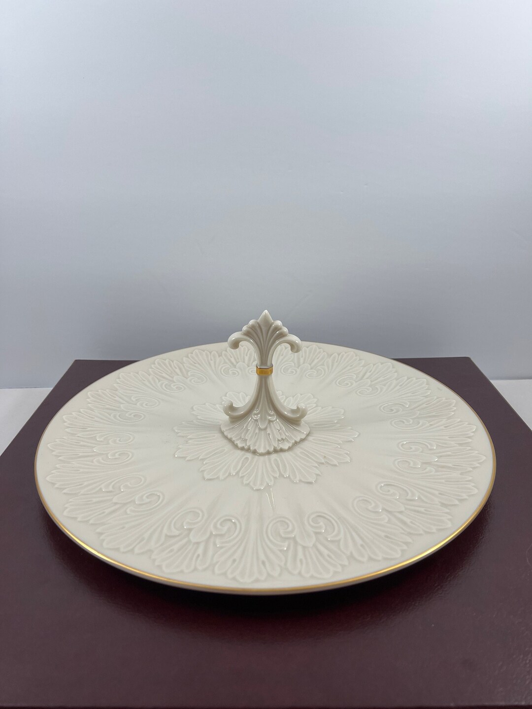 Lenox Serving Tray Platter Ivory Porcelain Gold Trim Center - Etsy