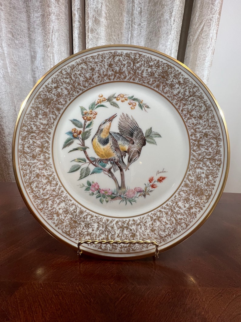 Lenox Boehm Birds Plates, 24K Gold Trim, 1970's, Collectible, Dinner ...