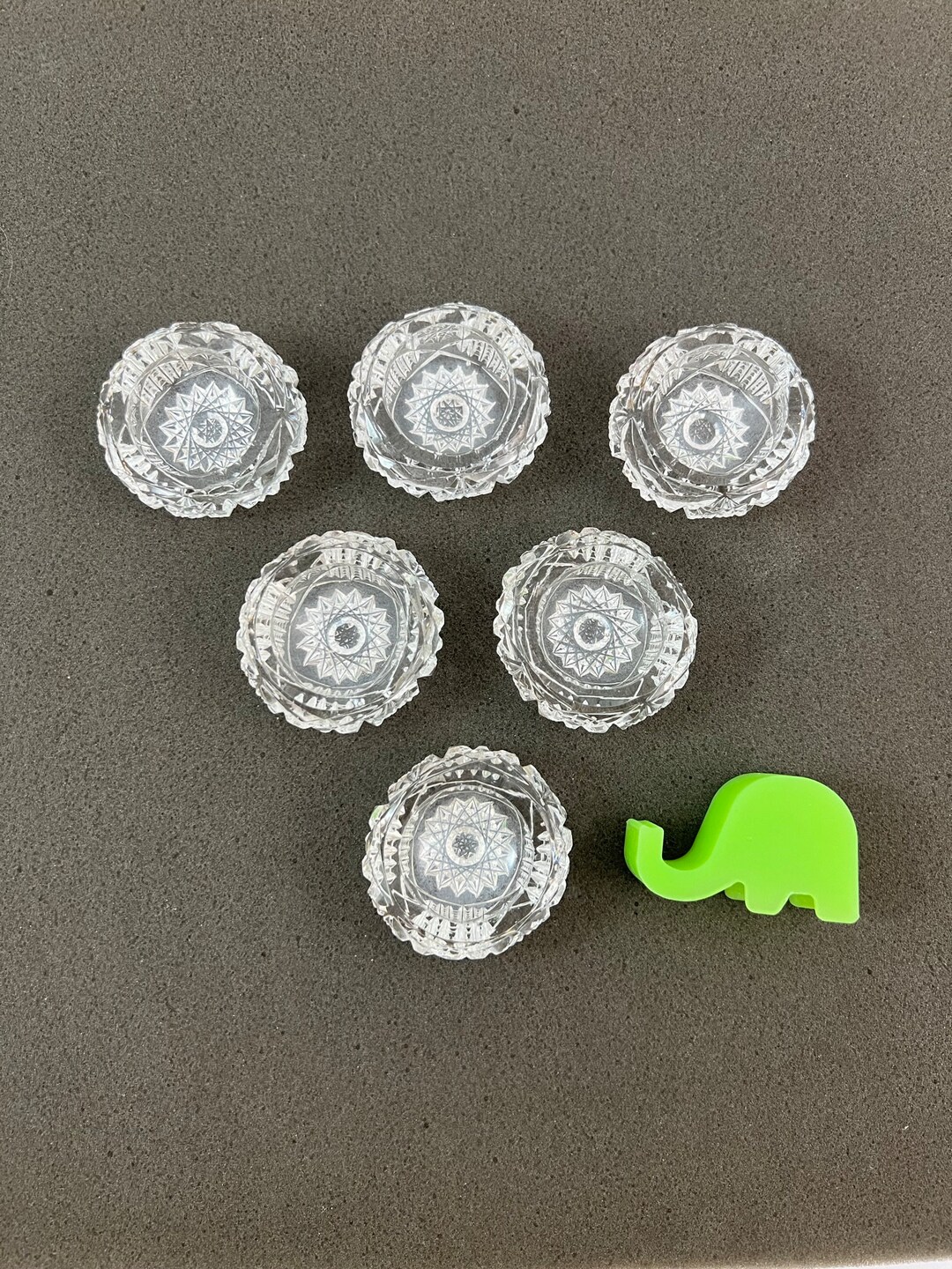 Set of 6 Cut Glass Salt Dips American Brilliant Hobstar - Etsy